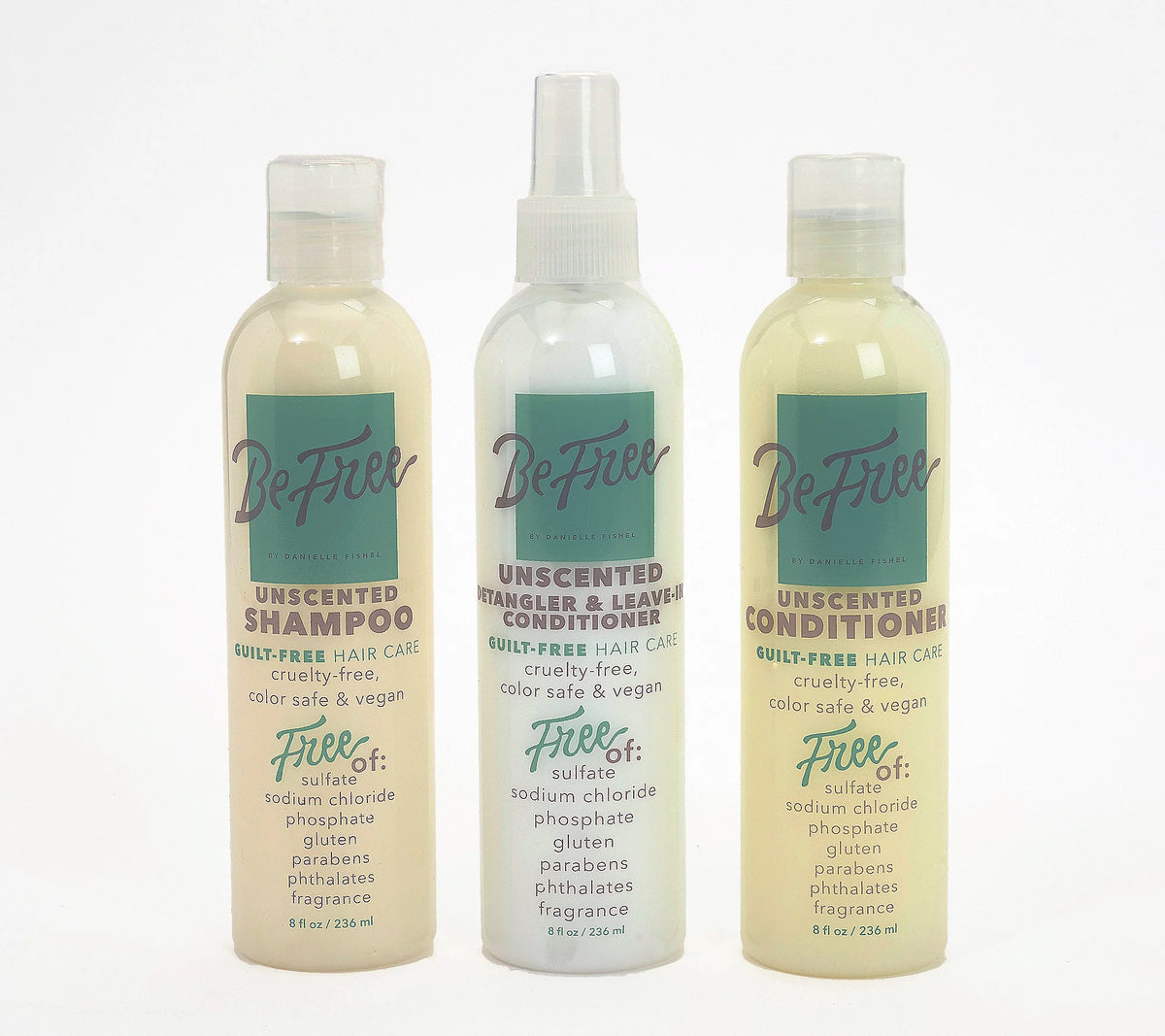 3 Piece - Shampoo, Conditioner, and Detangler Combo - Unscented – Be ...